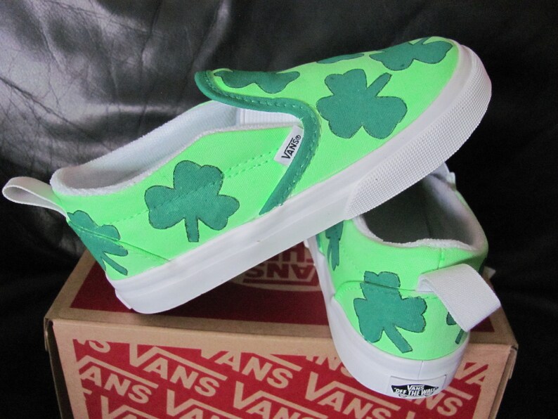 VANS St. Patty's Day Toddler / Kids Shamrock Shoes - Etsy