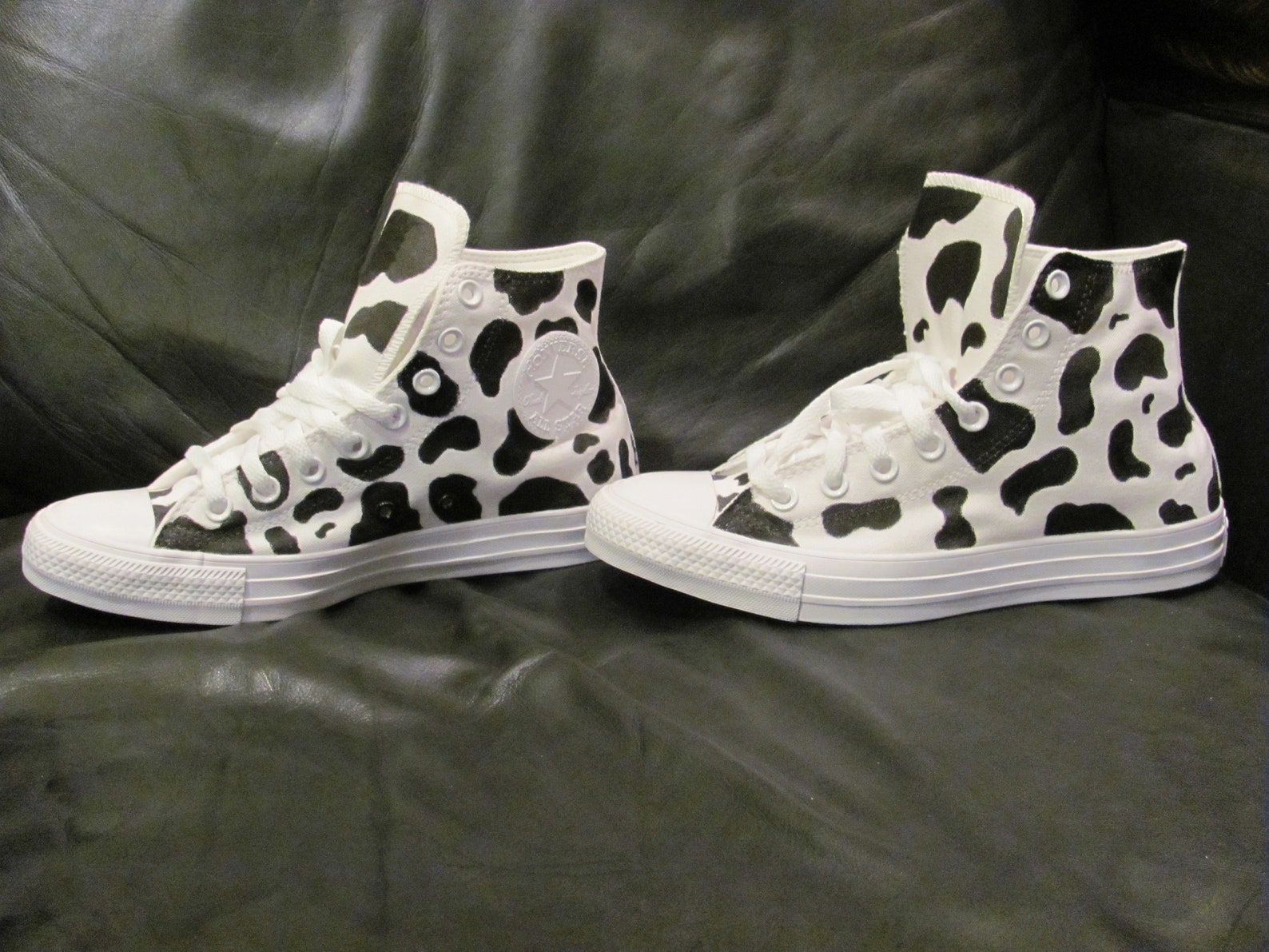 ADULT Converse Chuck Taylor All Star Canvas High Top Hand Painted COW ...