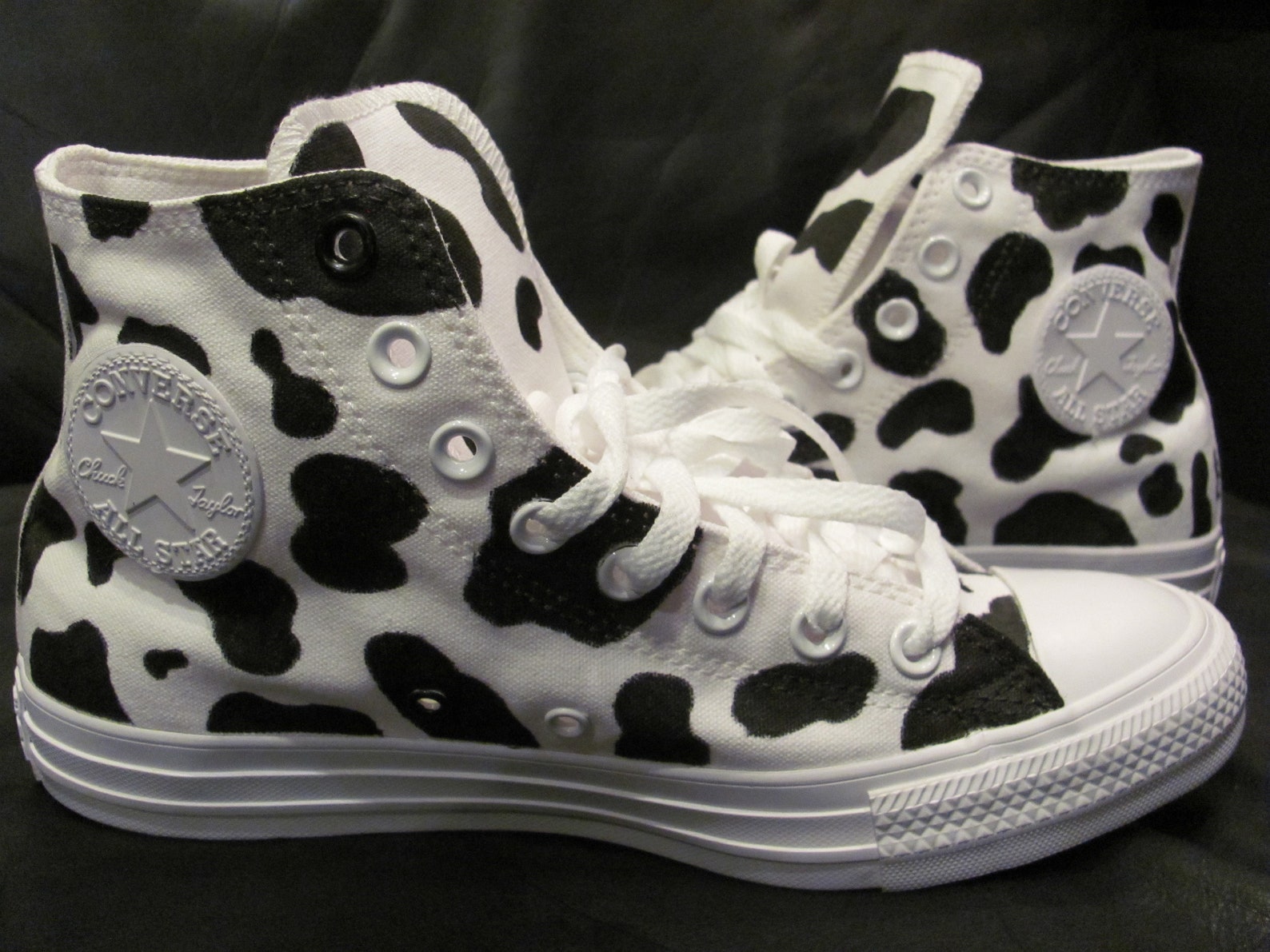 ADULT Converse Chuck Taylor All Star Canvas High Top Hand Painted COW ...
