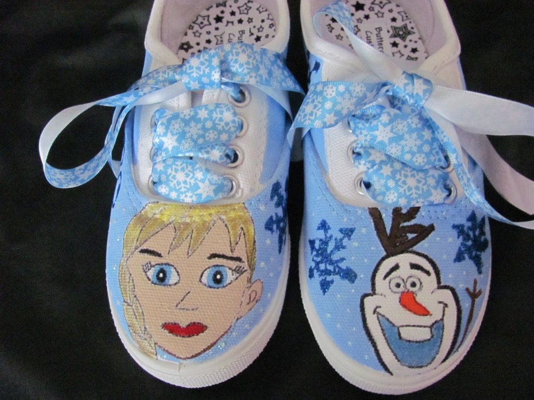 Frozen Olaf and Elsa Let It Go Hand Painted Shoes - Etsy