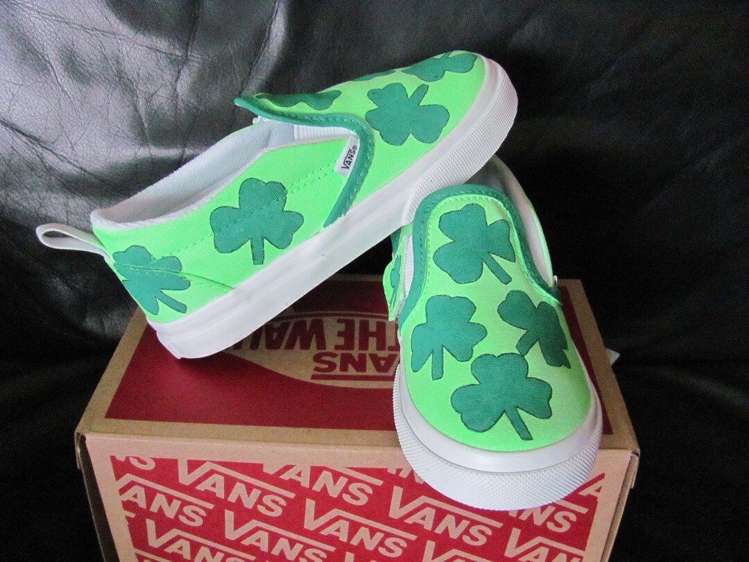 VANS St. Patty's Day Toddler / Kids Shamrock Shoes - Etsy