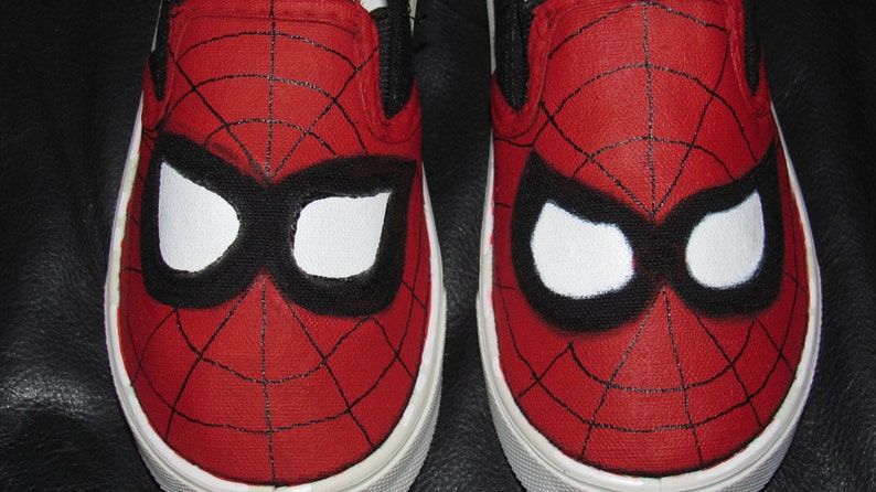 Childrens Hand Painted Spiderman Shoes - Etsy