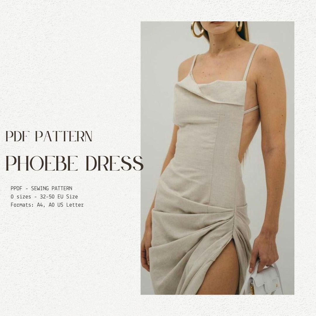 Drape Midi Dress PDF Sewing Pattern - Cut Out Backless Dress - Summer ...