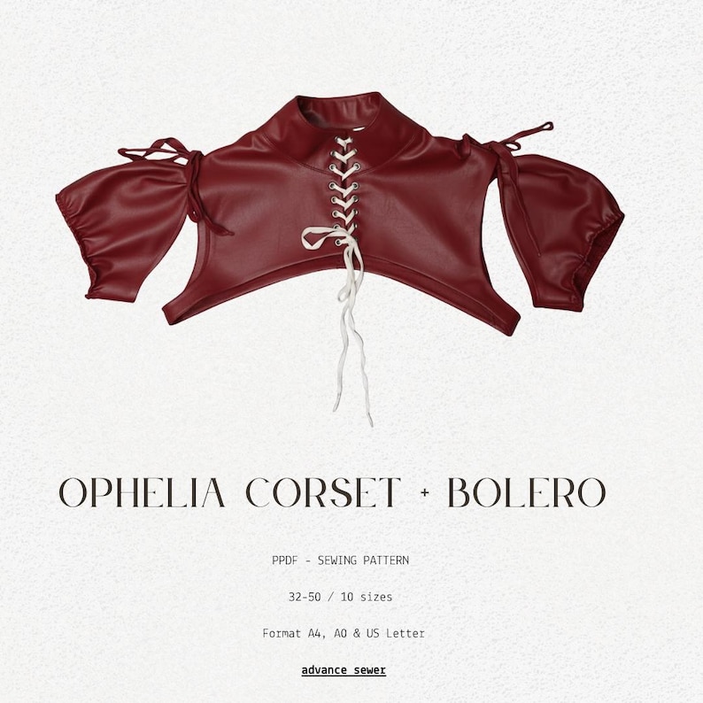 Ophelia Corset + Bolero PDF Sewing Pattern | Multifunctional Top ...