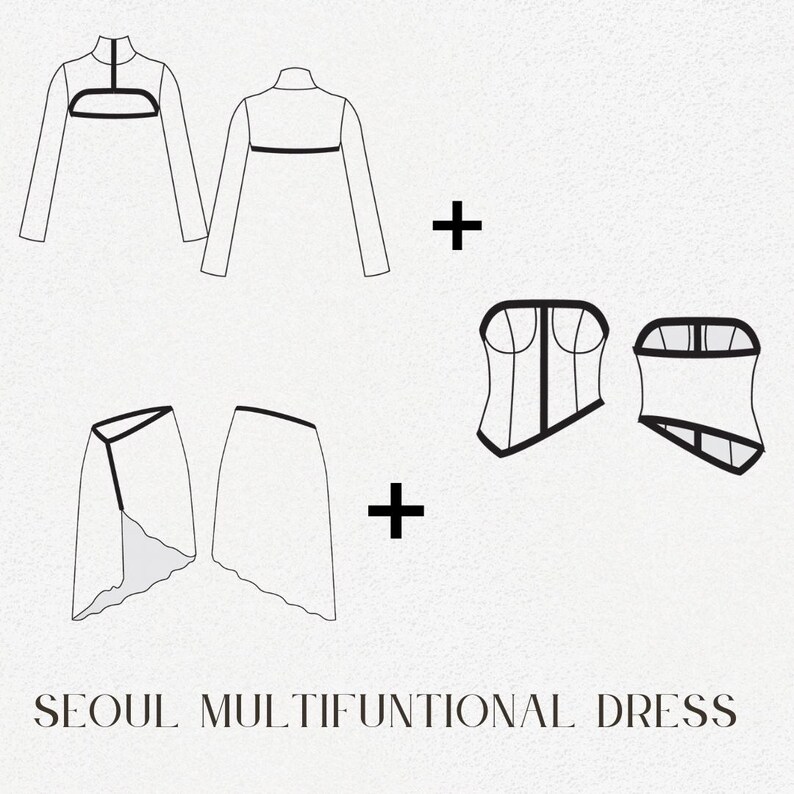 Seoul Multi Functional Dress PDF Sewing Pattern | Multifunctional Dress ...