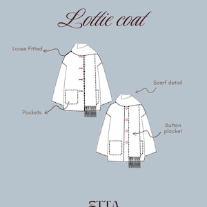 Scarf Coat Pattern | PDF Sewing Pattern | Designer Coat | | Scarf ...