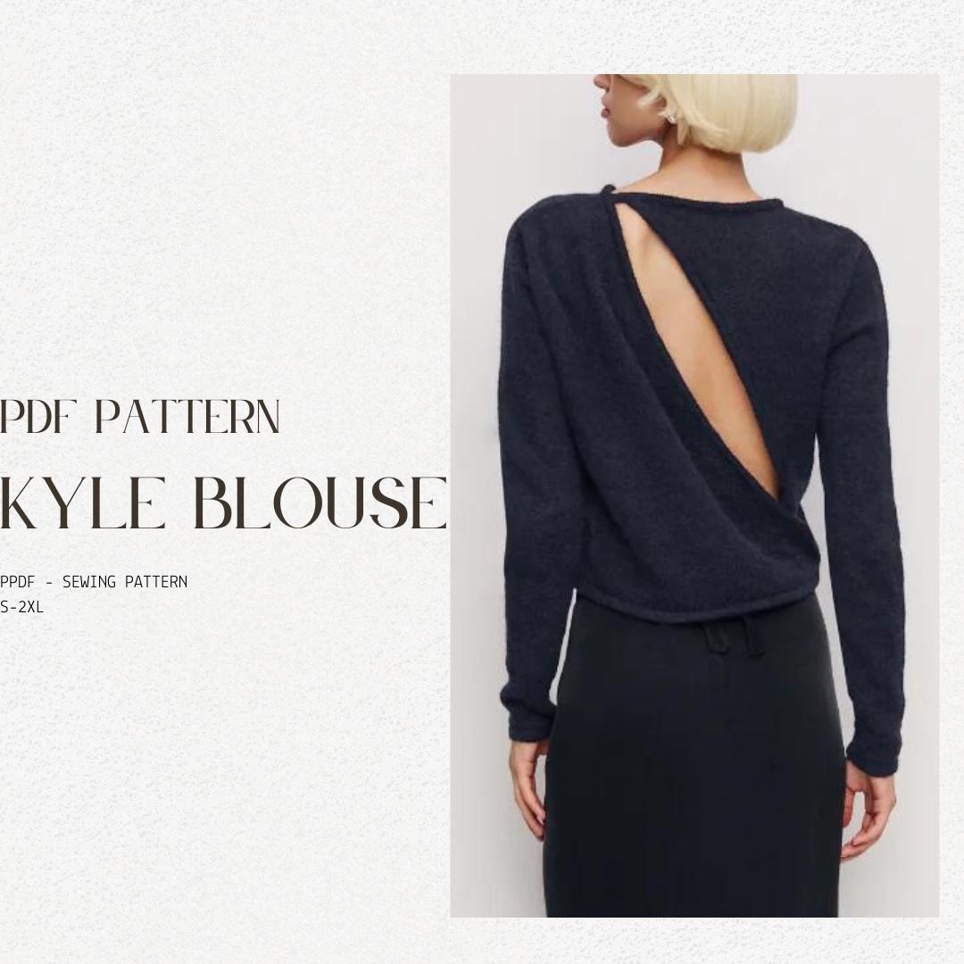 Open Back Sweater | PDF Sewing Pattern | Coquette Blouse | Backless Top ...