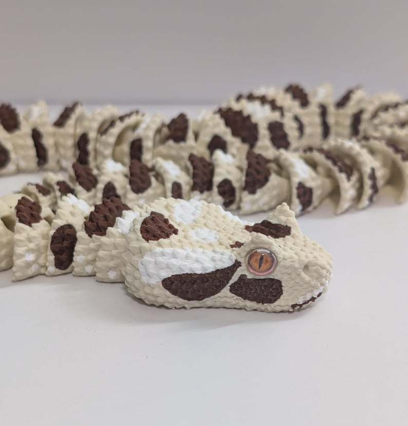 Articulating Spider-tailed Horned Viper: 3D Printed 26inch Snake - Etsy