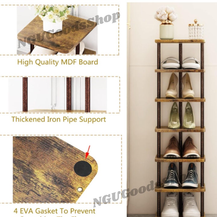 7 Tier Corner Shoe Rack Entryway Shoe Rack Tall Shoe Rack Shoe Cabinet ...