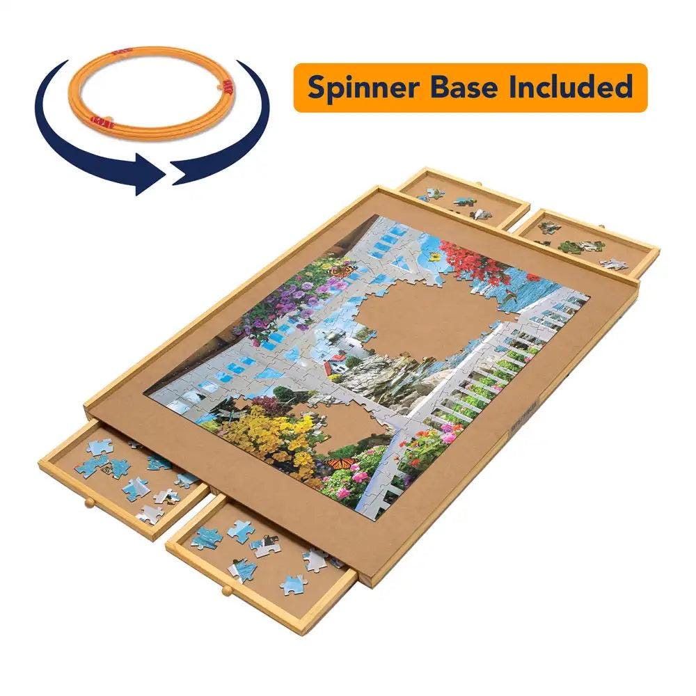 Rotating Wooden Plateau With Drawers 1000-piece Jigsaw Puzzle Table ...