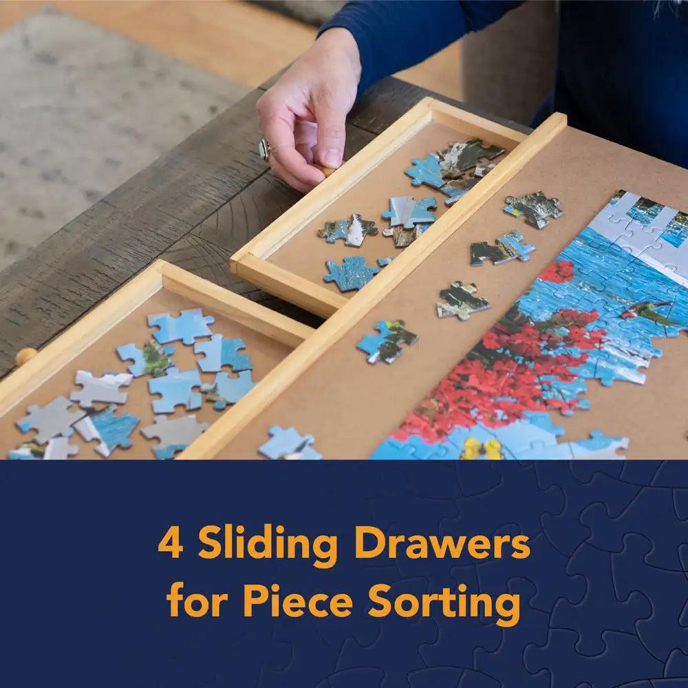 Rotating Wooden Plateau With Drawers | 1000-piece Jigsaw Puzzle Table ...