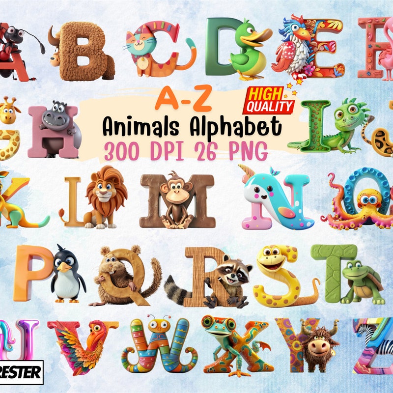 Animal Alphabet - Etsy