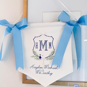 Custom Stork Baby Hospital Banner | Embroidered Birth Announcement ...