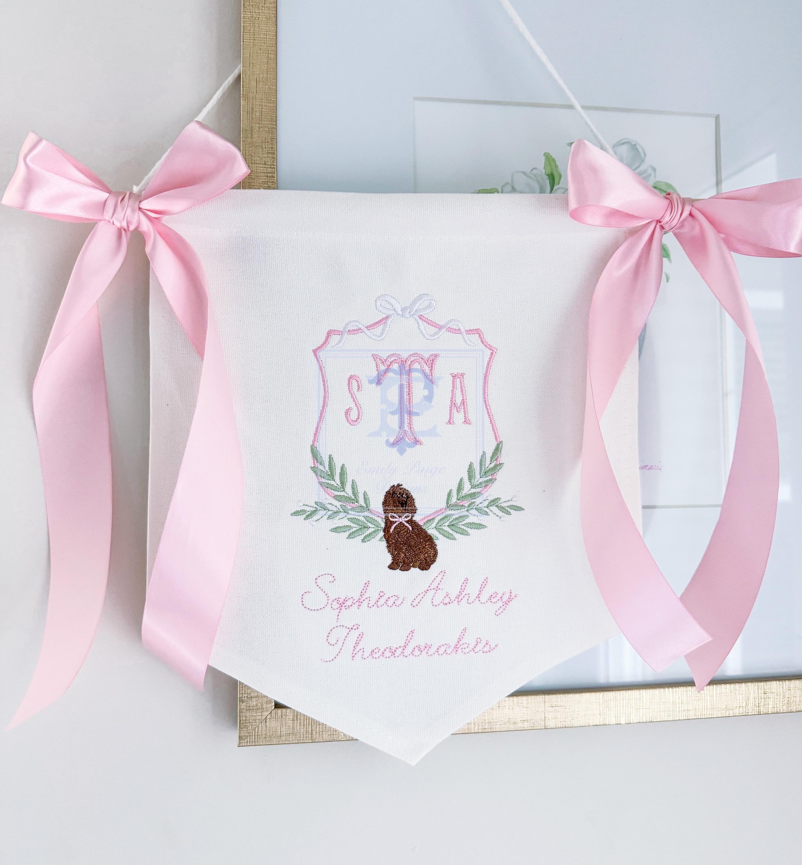 Custom Embroidered Boykin Spaniel Baby Banner | Birth Announcement - Etsy