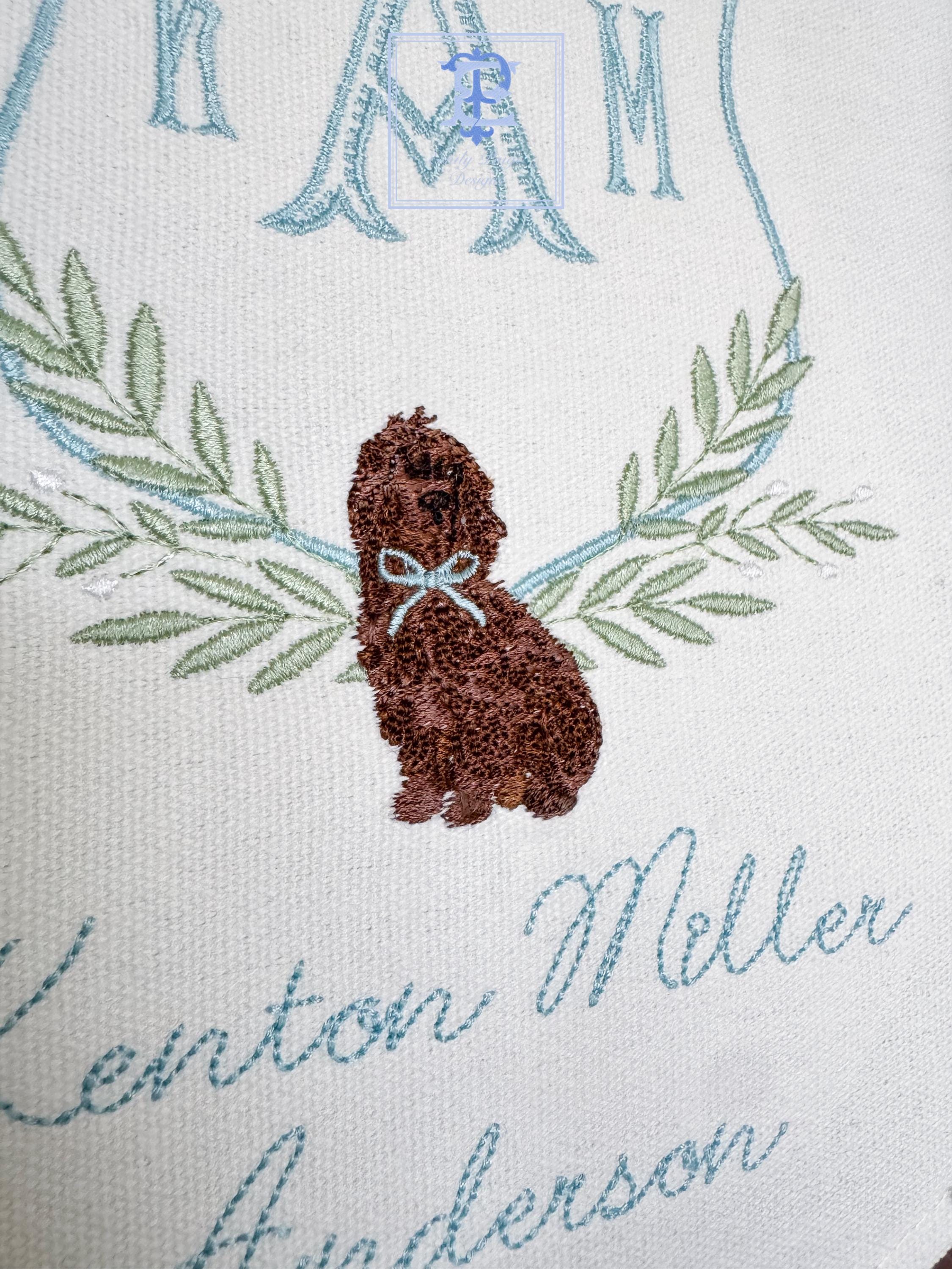 Custom Embroidered Boykin Spaniel Baby Banner | Birth Announcement - Etsy