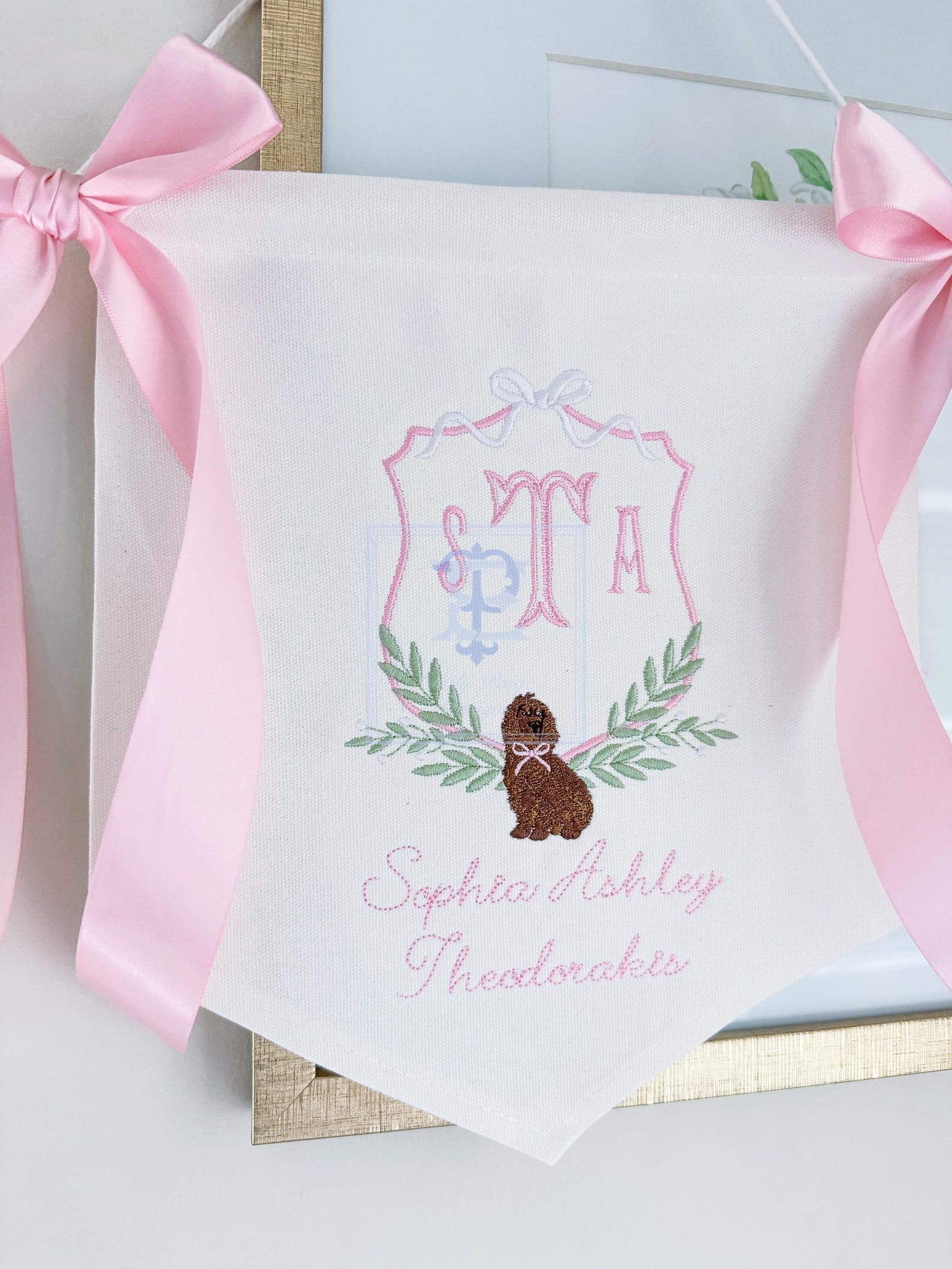 Custom Embroidered Boykin Spaniel Baby Banner | Birth Announcement - Etsy