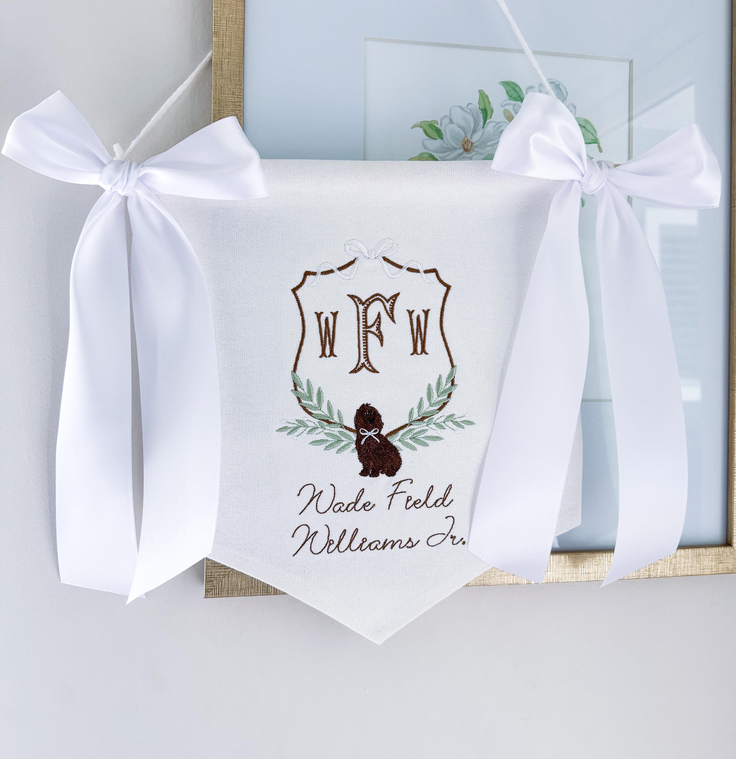 Custom Embroidered Boykin Spaniel Baby Banner | Birth Announcement - Etsy