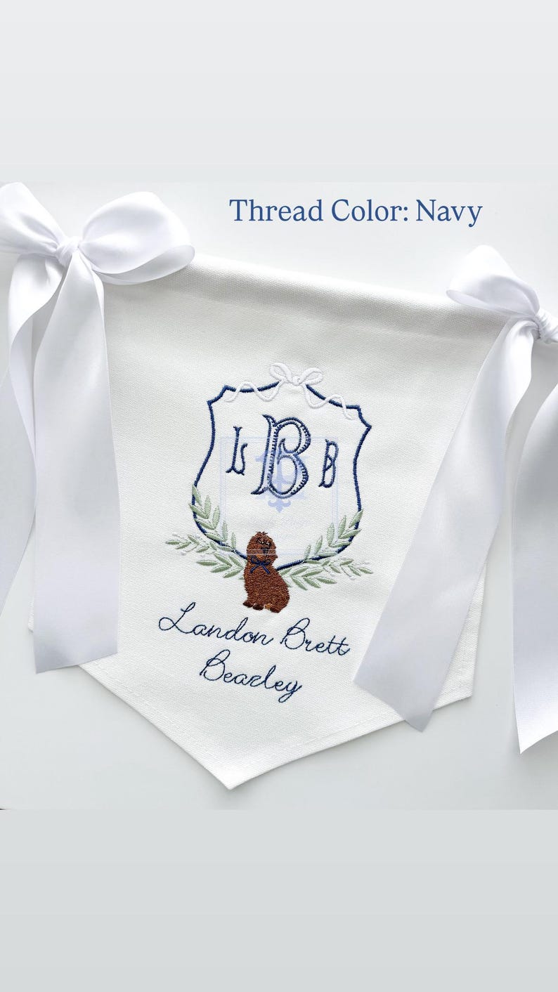 Custom Embroidered Boykin Spaniel Baby Banner | Birth Announcement - Etsy