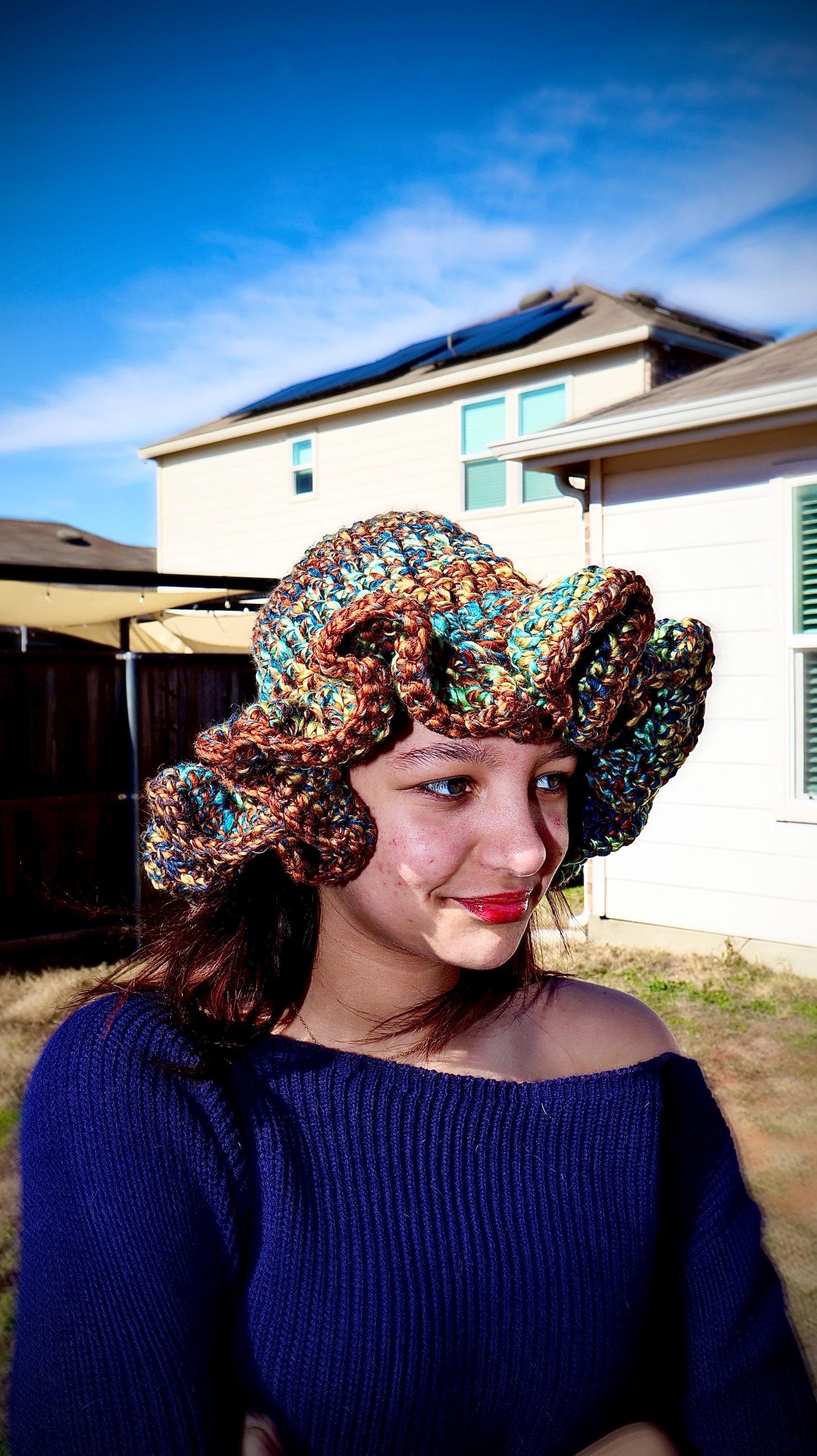 Handmade Crochet Ruffle Bucket Hat - Wool Blend| Crochet Ruffle Hat ...
