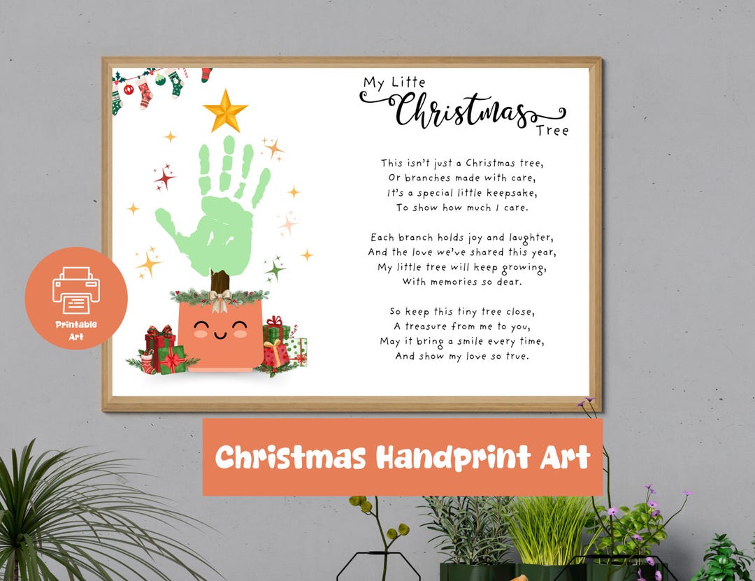 Personalized Christmas Tree Handprint Poem Keepsake – Kids’ Holiday ...