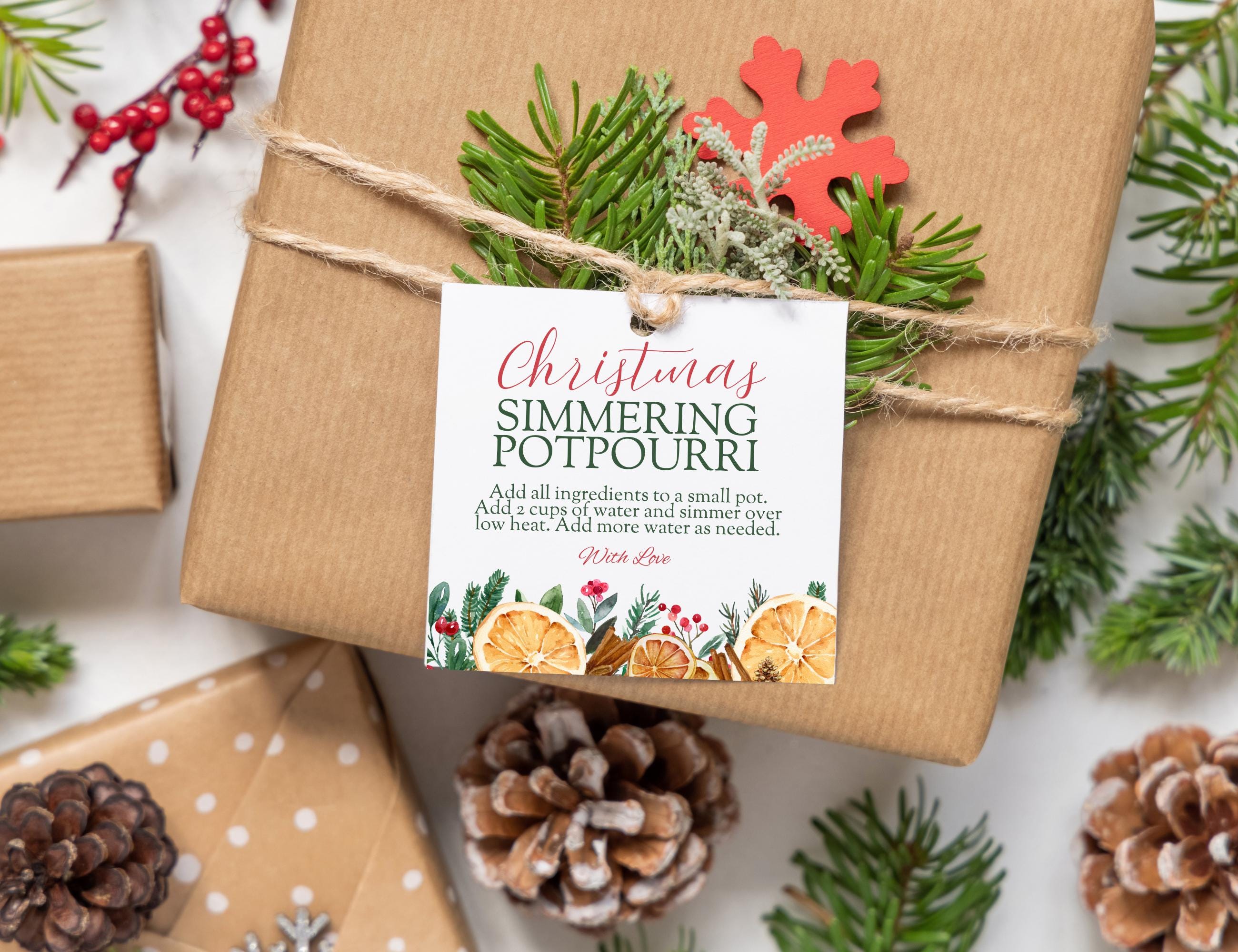 Printable Christmas Gift Tags, Christmas Simmering Potpourri Gift Tags ...