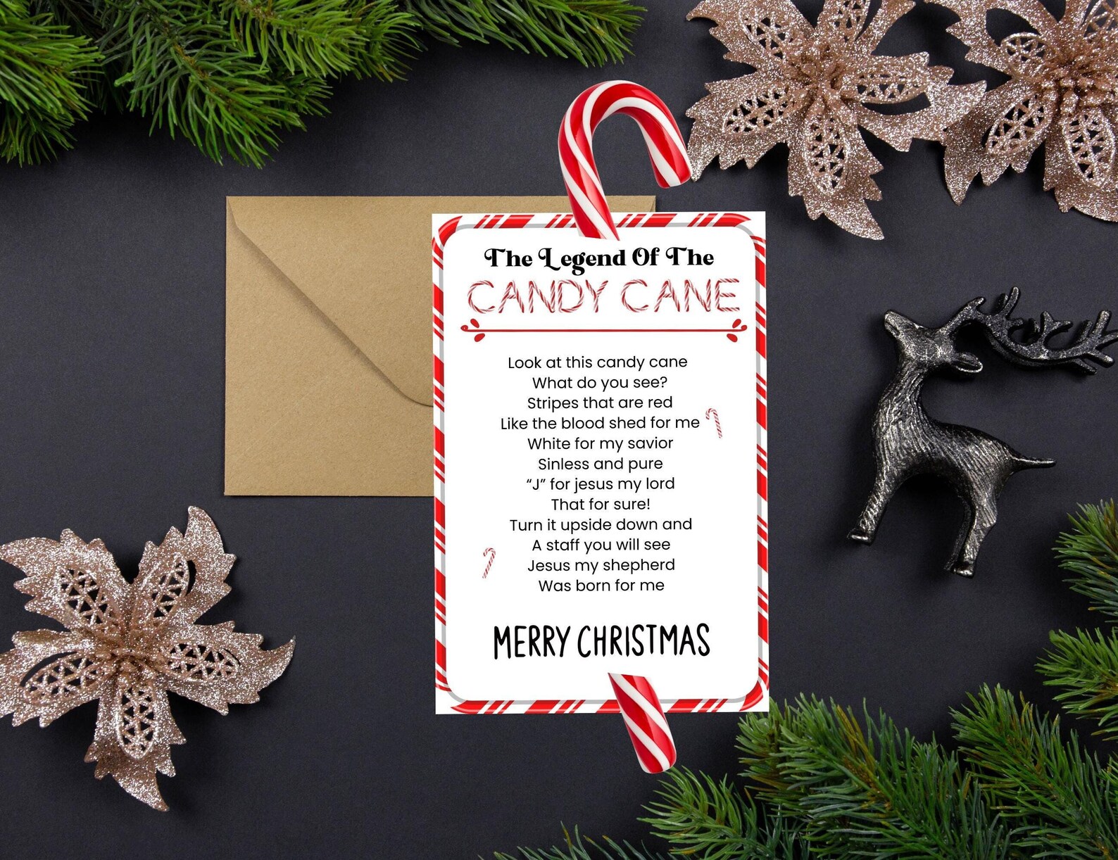 Legend of the Candy Cane Printable Tags – Christian Christmas Treat Tag ...