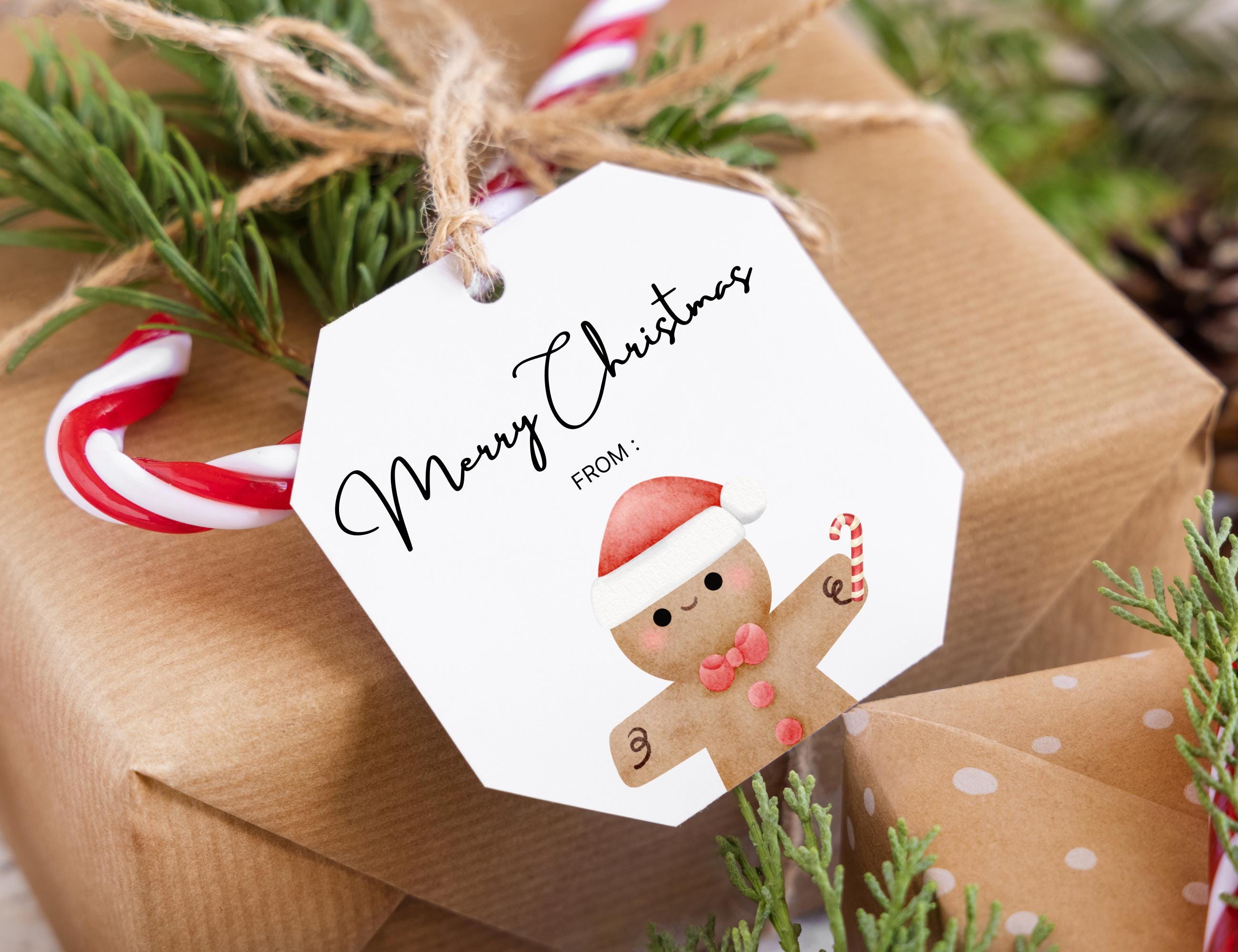 Gingerbread Man Gift Tags Printable | Digital Christmas Tags for Gifts ...