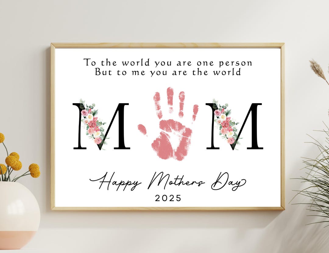 Mother’s Day Handprint Keepsake Craft Printable Gift for Mom Floral MOM ...