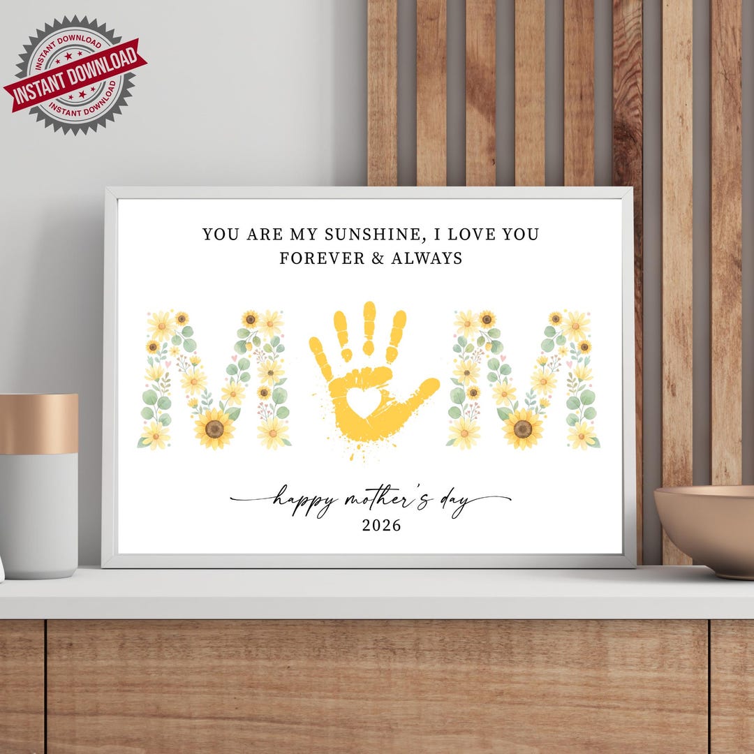 Mother's Day Handprint Craft for Kids, You Are My Sunshine Handprint ...