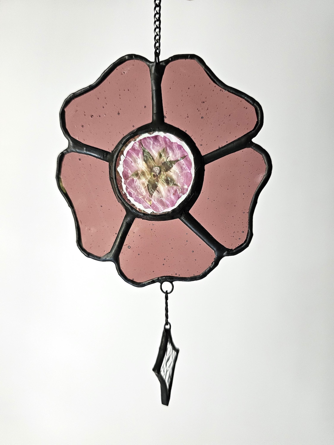 Stained Glass Flower Suncatcher | Handcrafted Flower Suncatcher ...