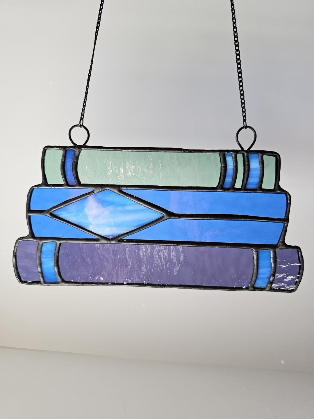 Stained Glass Book Suncatcher | Handcrafted Book Suncatcher | Home ...
