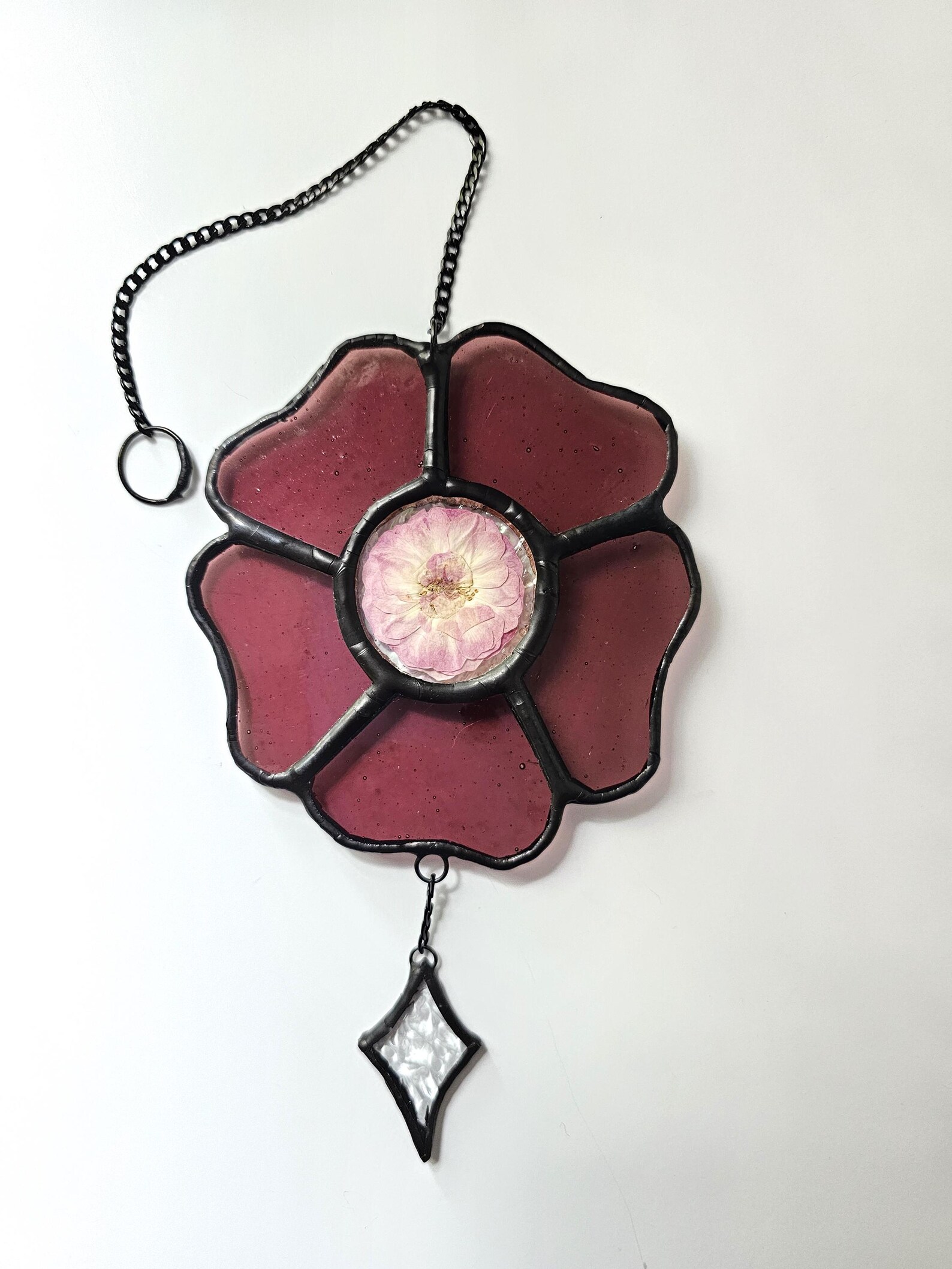 Stained Glass Flower Suncatcher | Handcrafted Flower Suncatcher ...