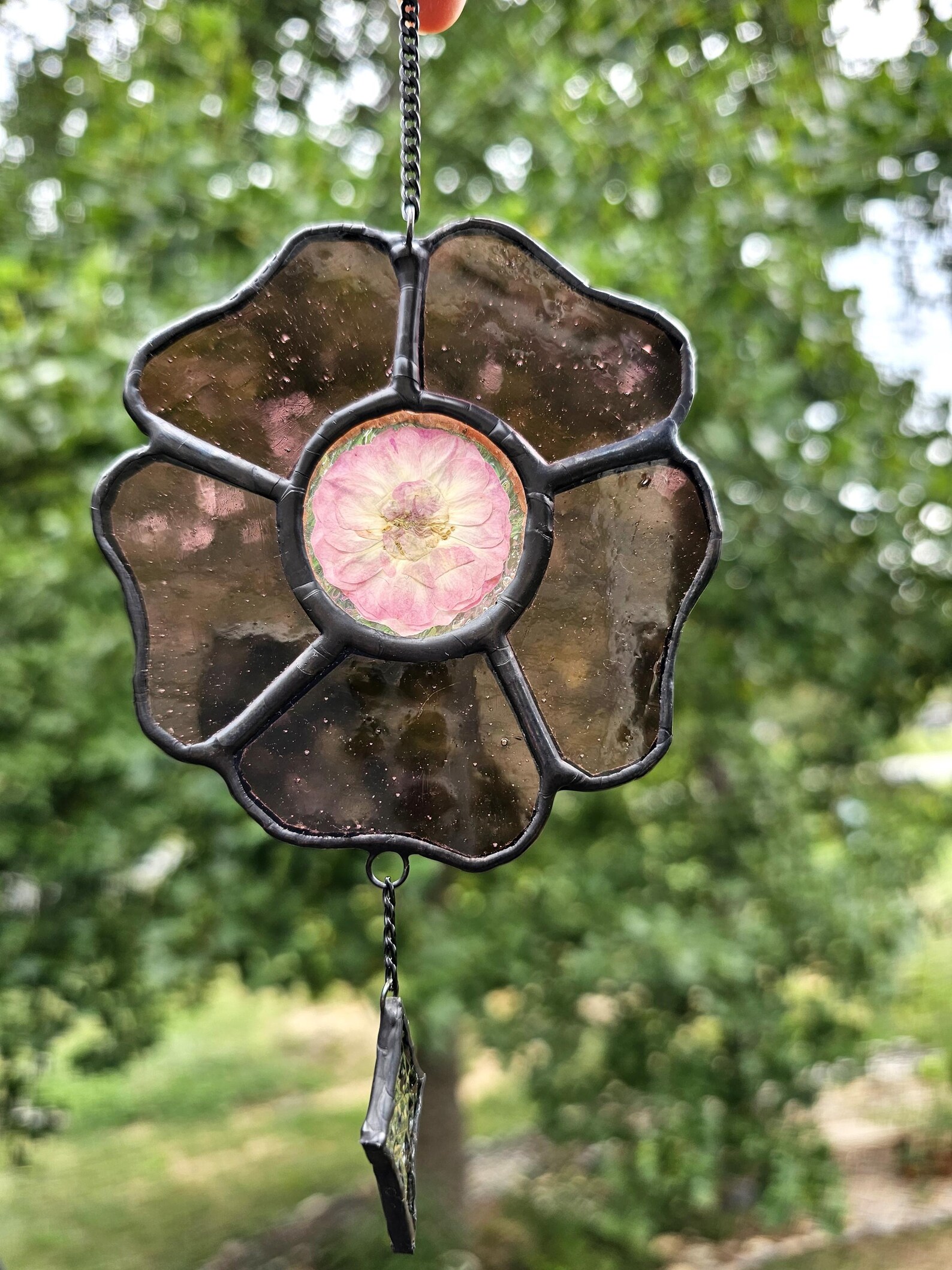 Stained Glass Flower Suncatcher | Handcrafted Flower Suncatcher ...