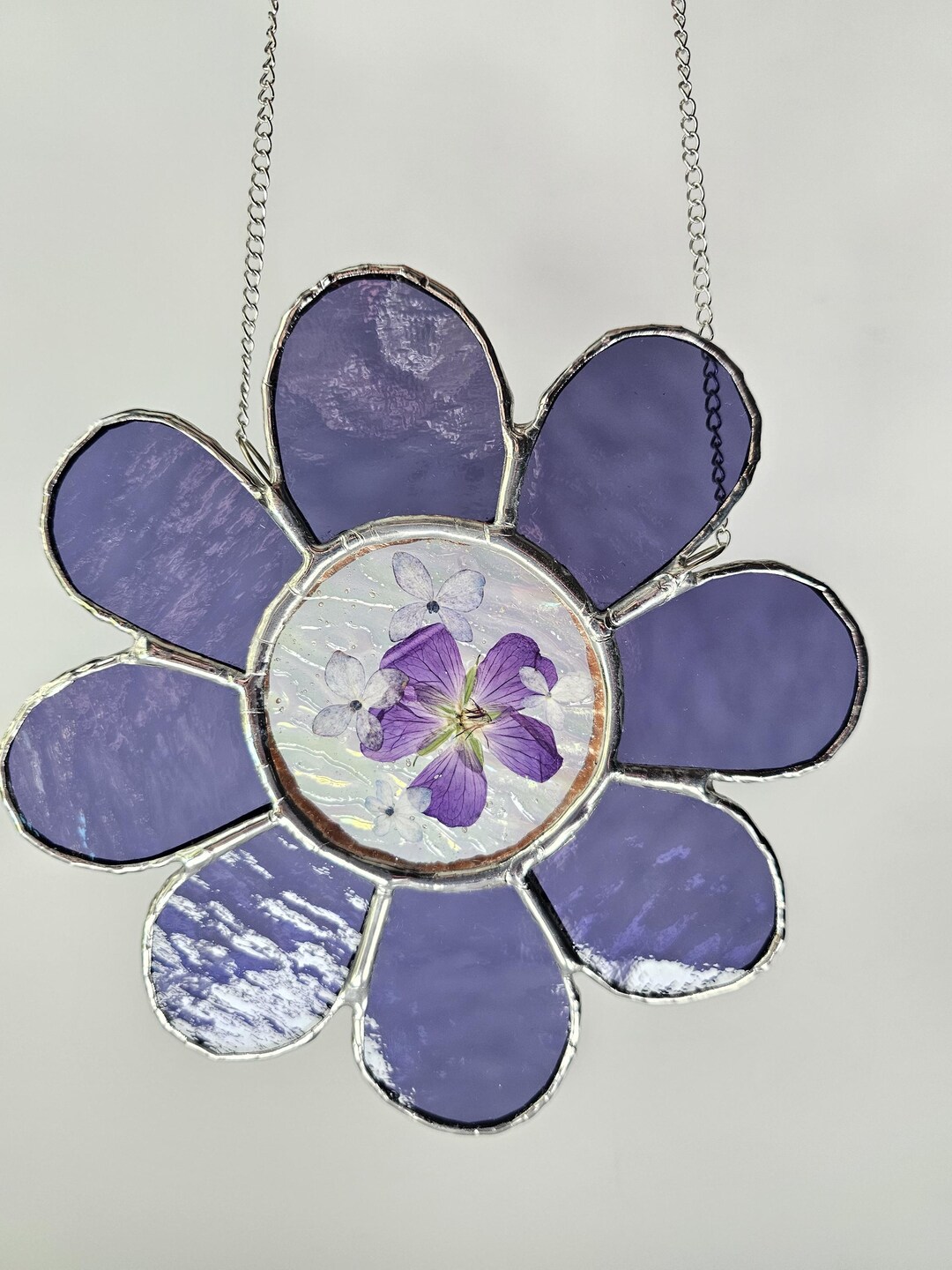 Stained Glass Flower Suncatcher | Handcrafted Flower Suncatcher ...