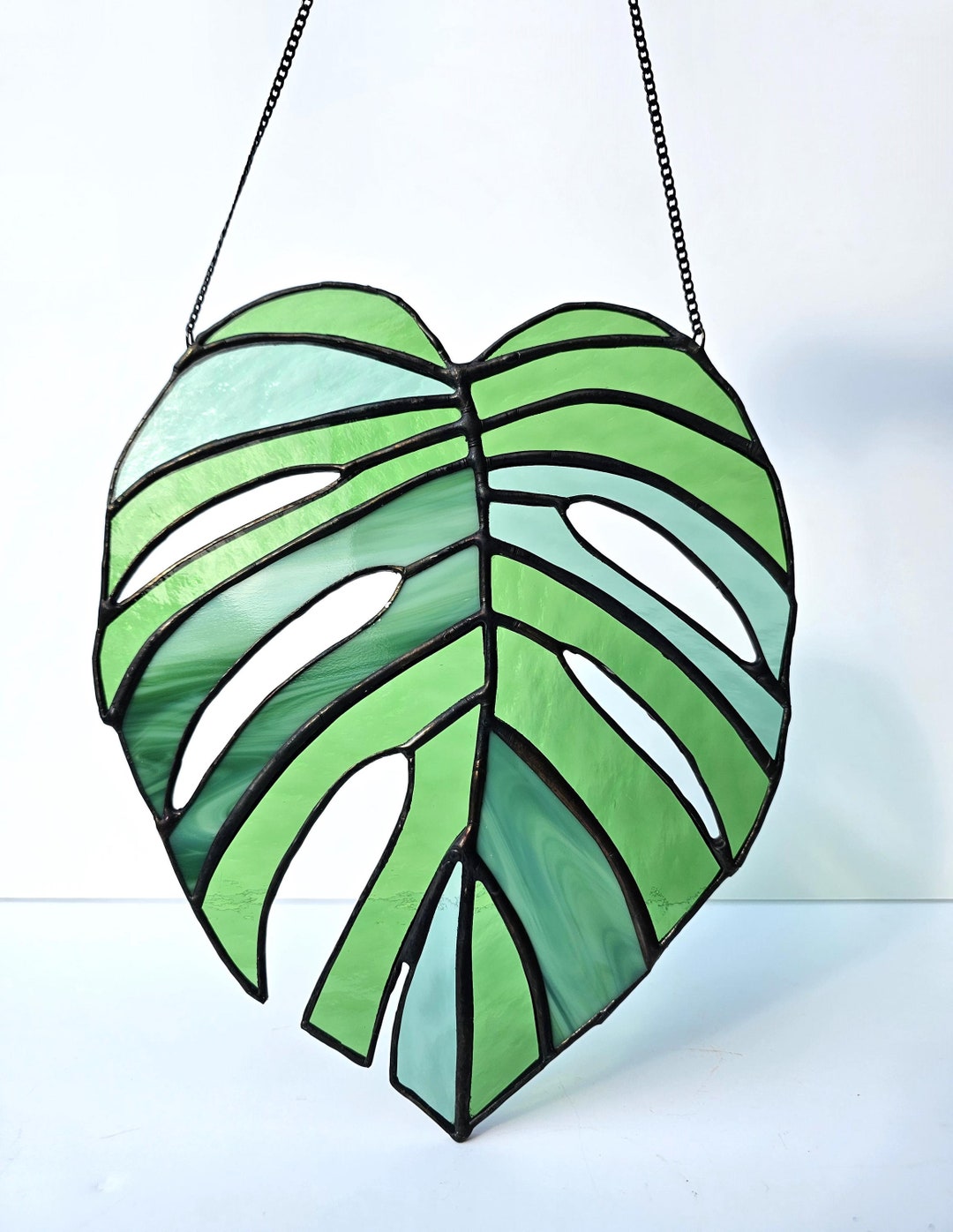 Stained Glass Monstera Suncatcher | Handmade Monstera Leaf Art | Unique ...