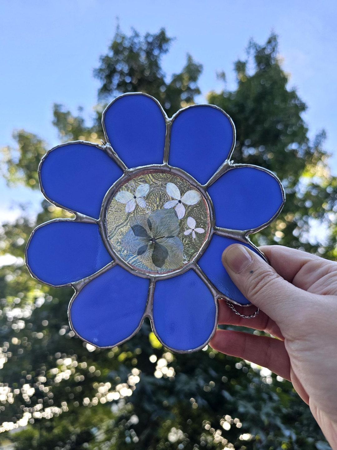 Stained Glass Flower Suncatcher | Handcrafted Flower Suncatcher ...