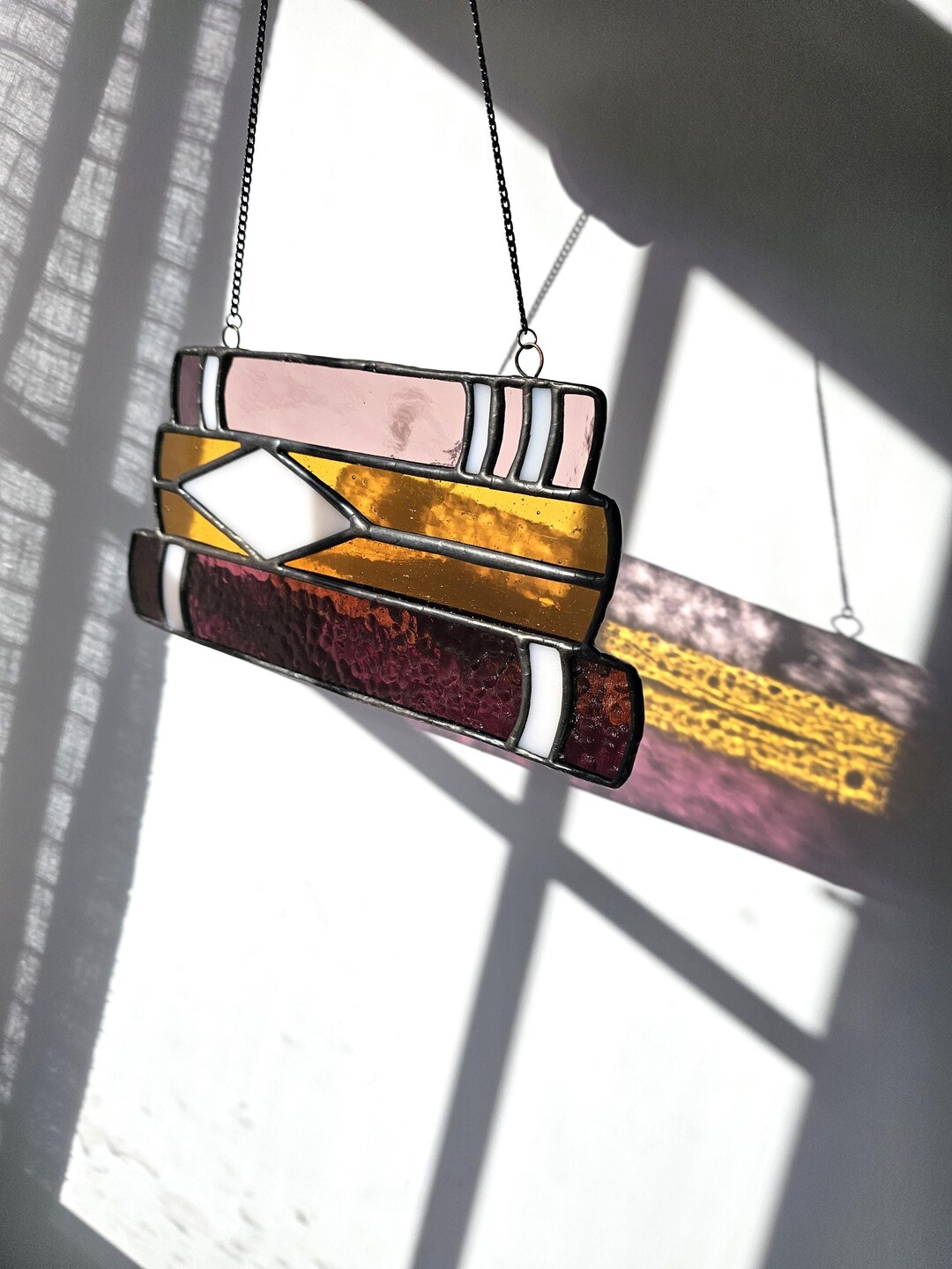 Stained Glass Book Suncatcher | Handcrafted Book Suncatcher | Home ...
