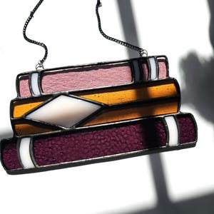 Stained Glass Book Suncatcher | Handcrafted Book Suncatcher | Home ...