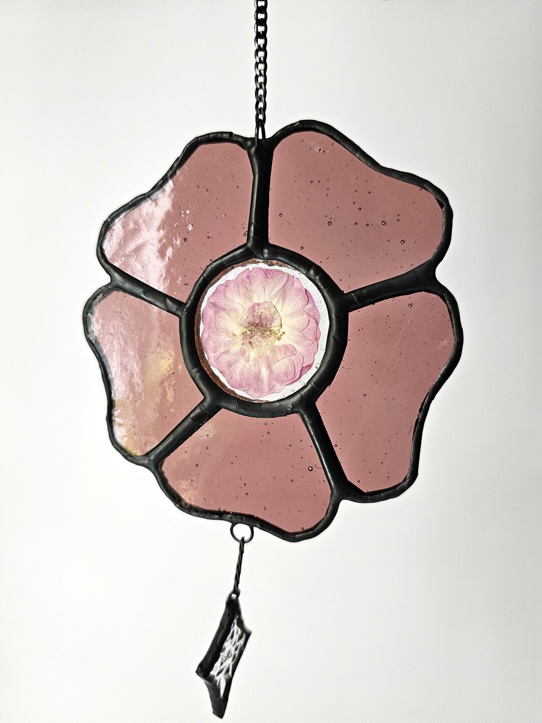 Stained Glass Flower Suncatcher | Handcrafted Flower Suncatcher ...