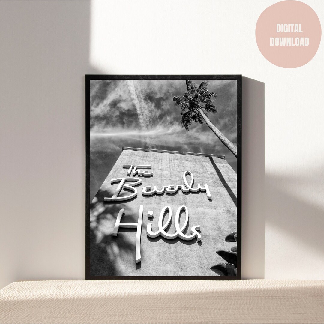 Black and White Wall Art | Beverly Hills Wall Art | Printable Wall Art ...