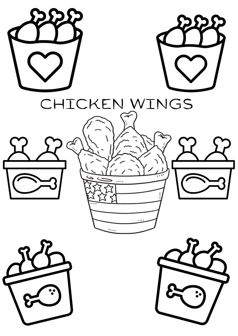 Printable Colouring Pages, Food, Fun Variety, Kids - Etsy