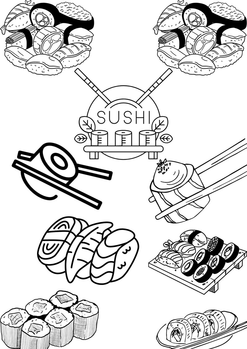 Printable Colouring Pages, Food, Fun Variety, Kids - Etsy