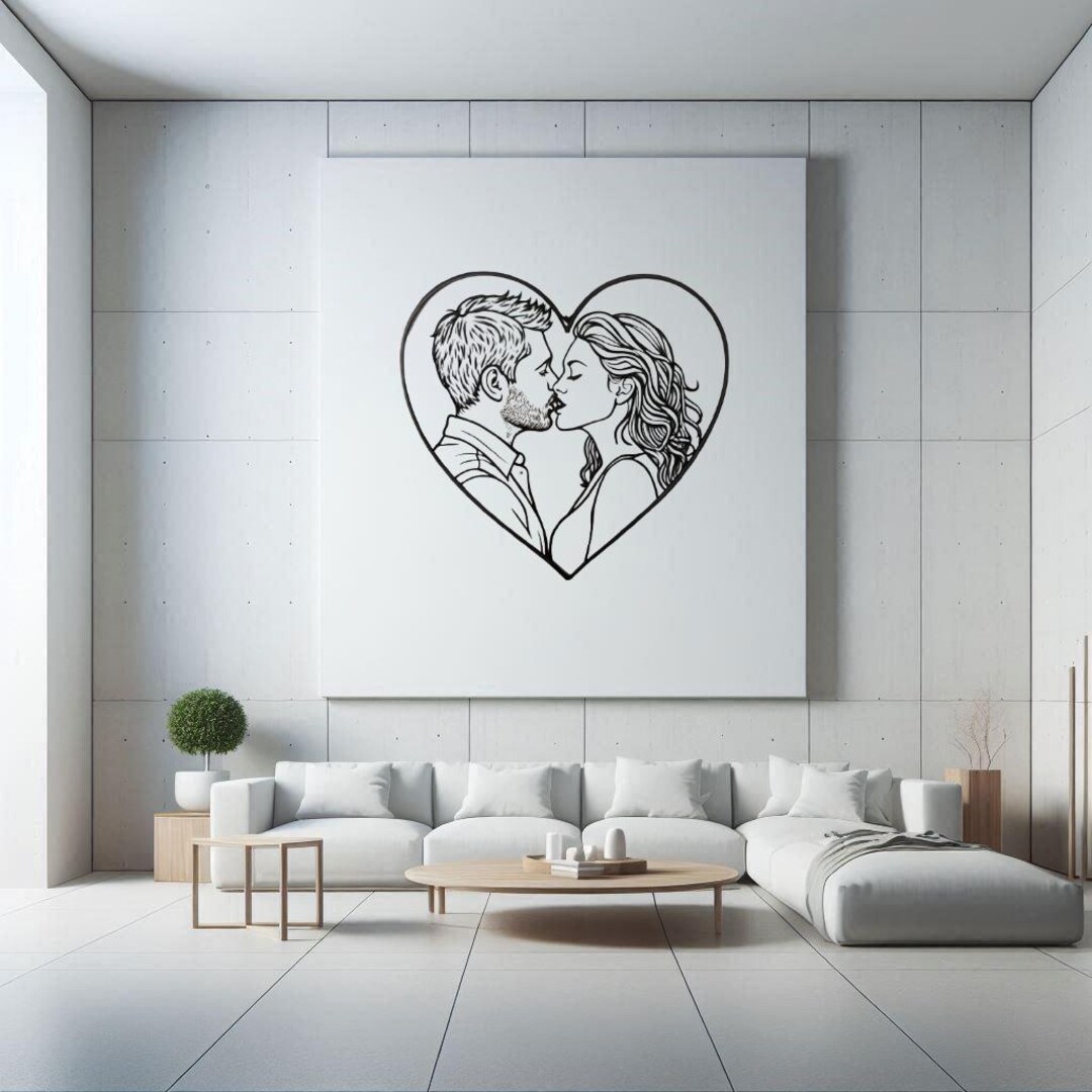Lovers and Soul Mate 2D Wall Art Stl, Dxf, Svg Files Romantic ...