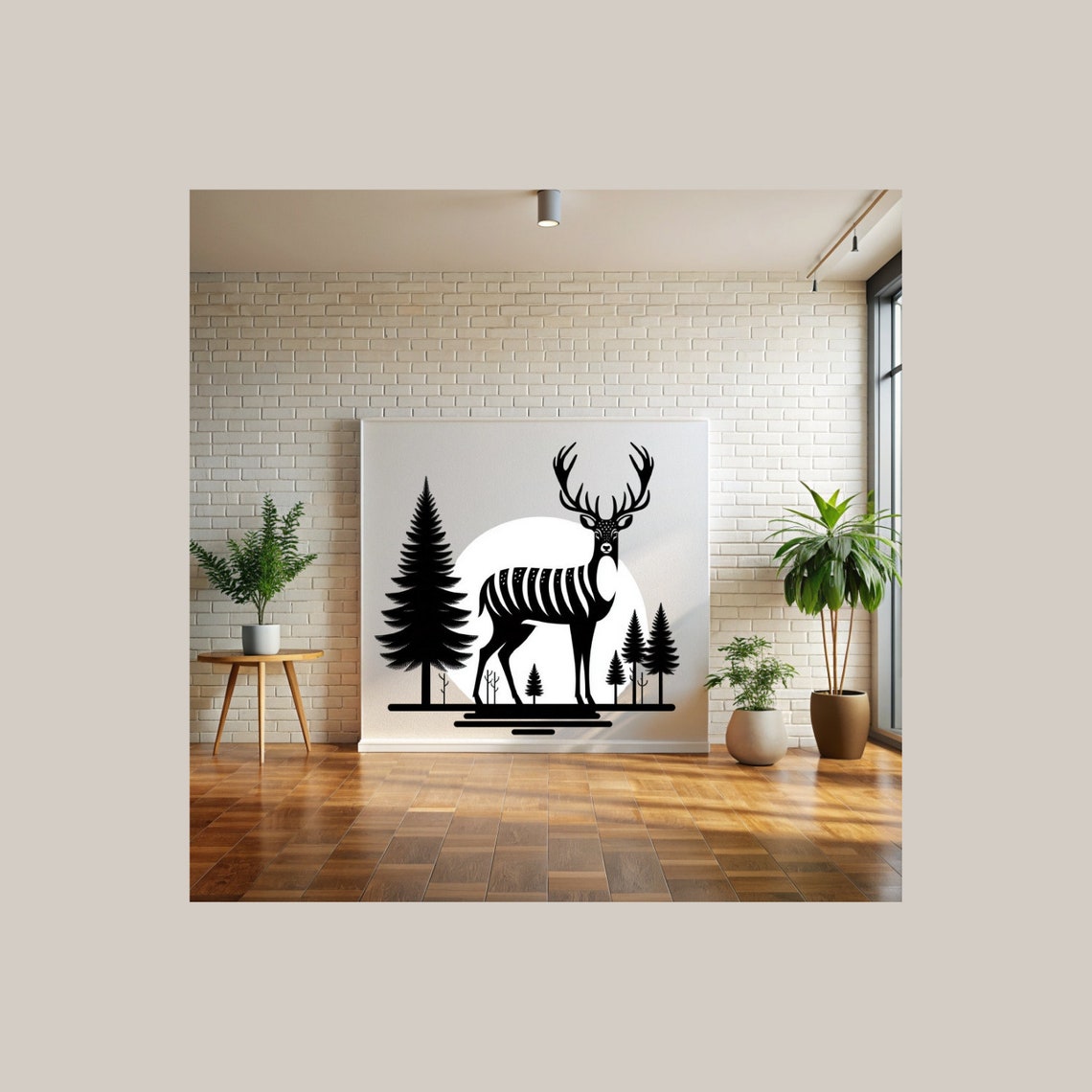 Forest Deer 2D Wall Art Stl, Dxf, Svg Files for Laser Cut, 3D Printer ...