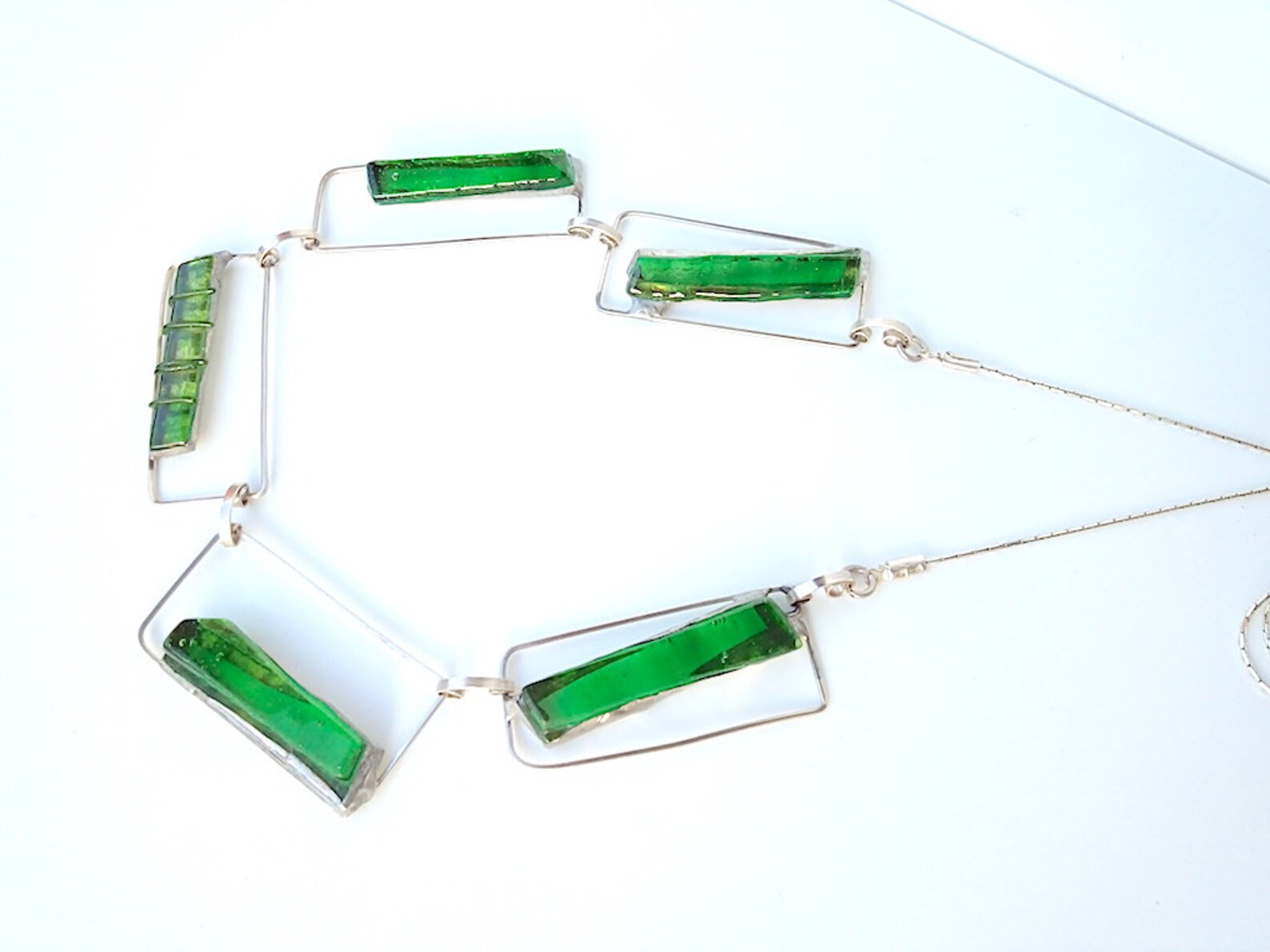 Green Glass Necklace, Unique Gift, Artisan Jewelry, Only Handmade ...
