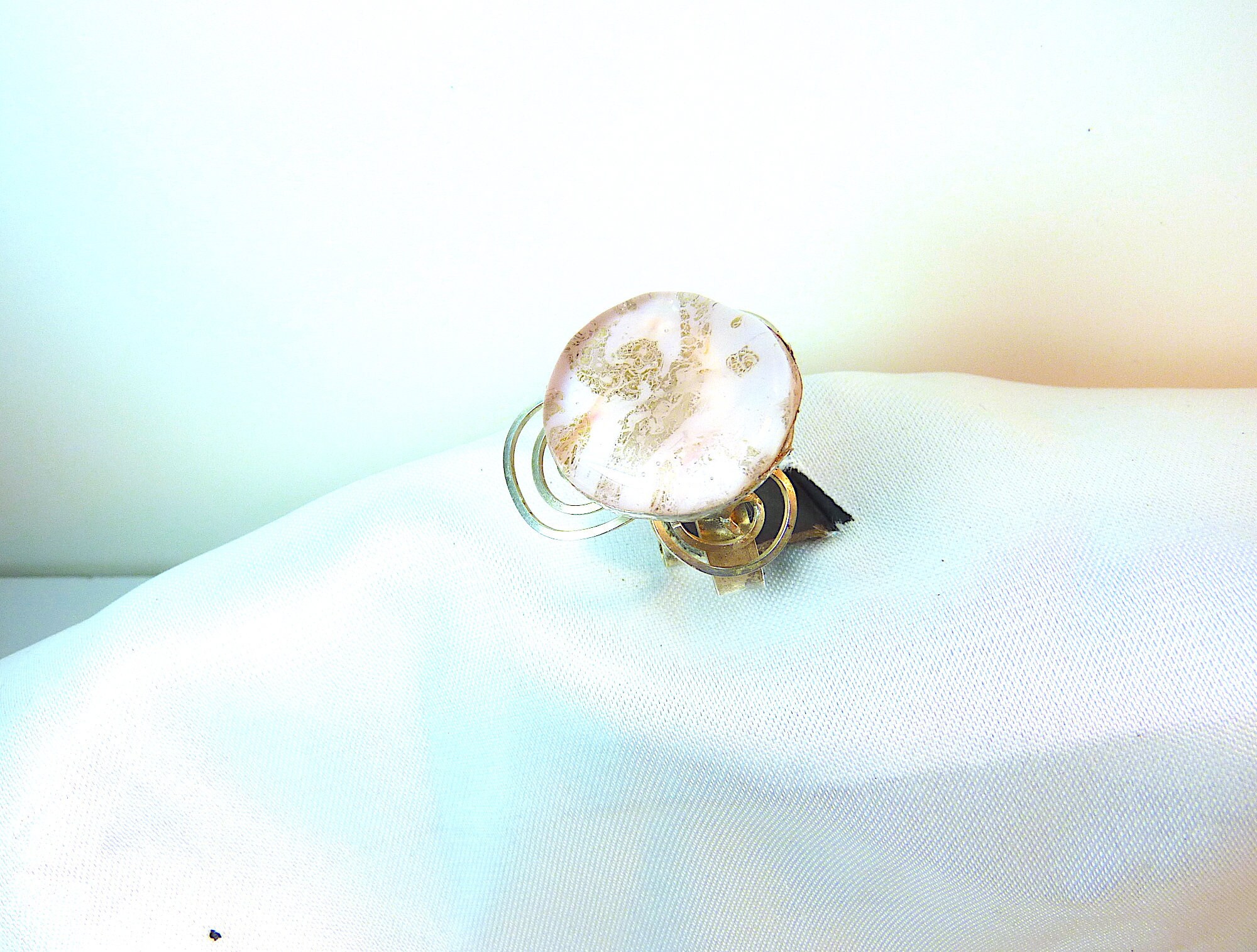 Glass Ring and Spirals in Silver,ring in Molten Glass and Silver Wire ...