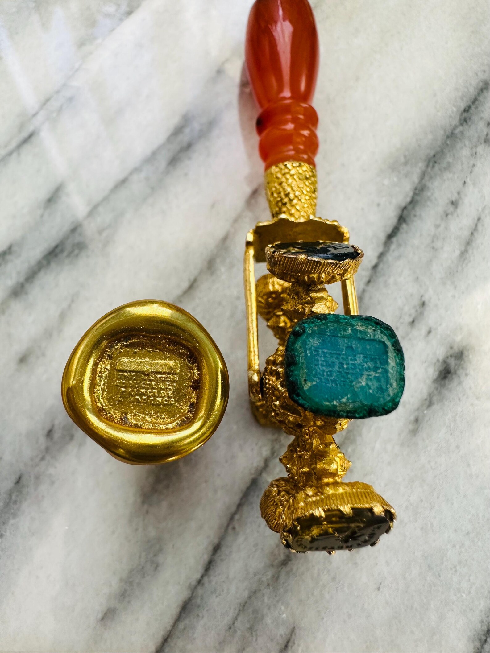 Antique Victorian Ormolu Wax Seal Wheel 1800s Six Unique Seals - Etsy