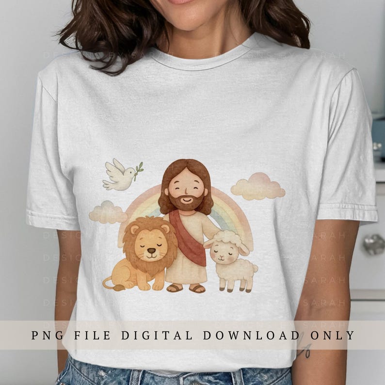 Noah's Ark Animals Watercolor Graphic: Christian Nursery Art (PNG) - Etsy