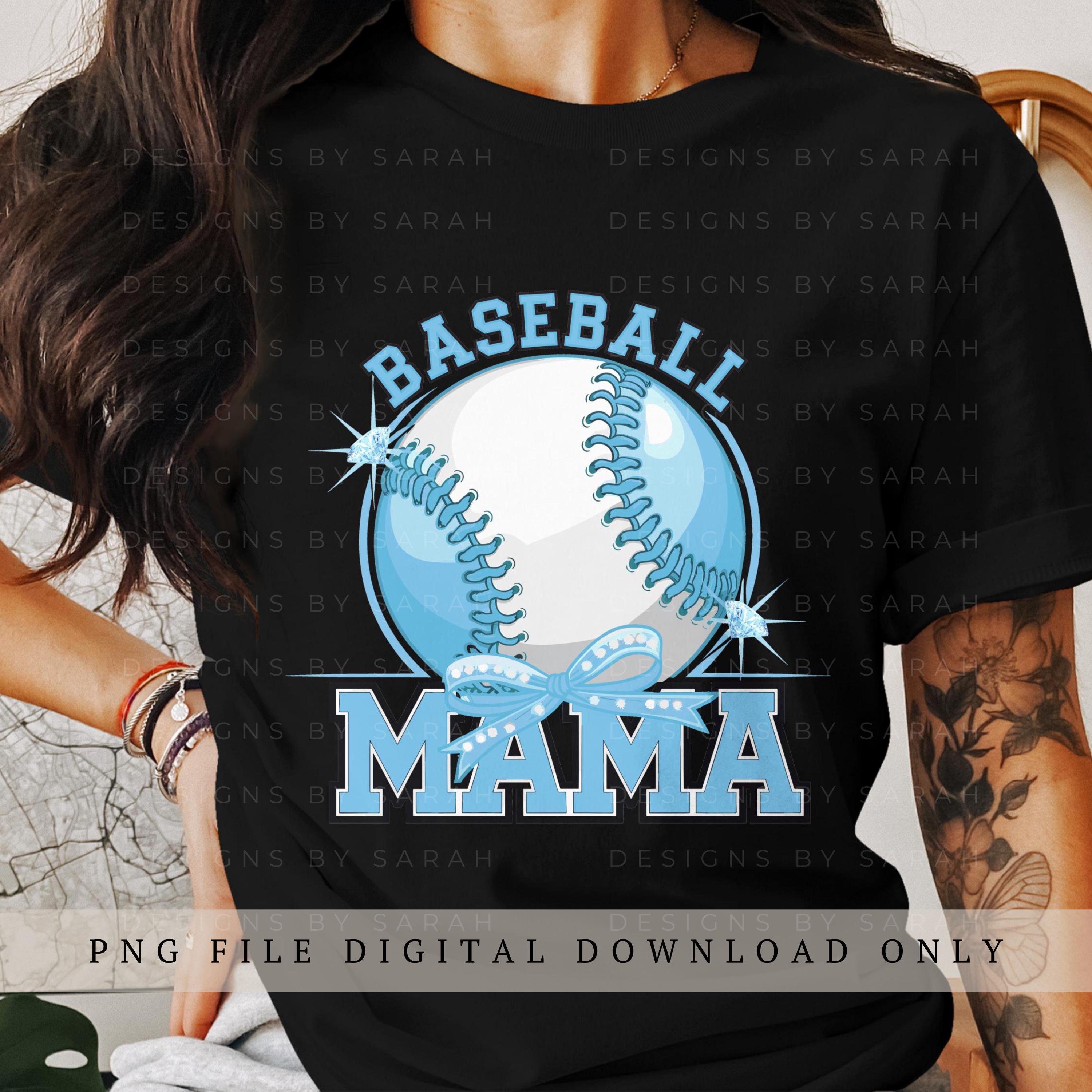 Blue Diamond Sparkle Baseball Mama PNG: Glitter Mom Clipart (digital ...