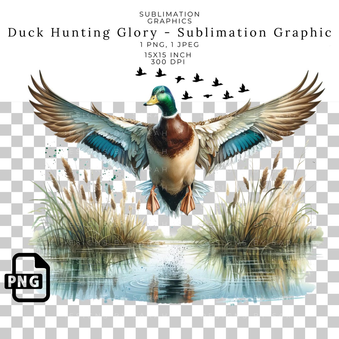 Mallard Duck Hunting PNG: Waterfowl Sublimation Graphic - Etsy